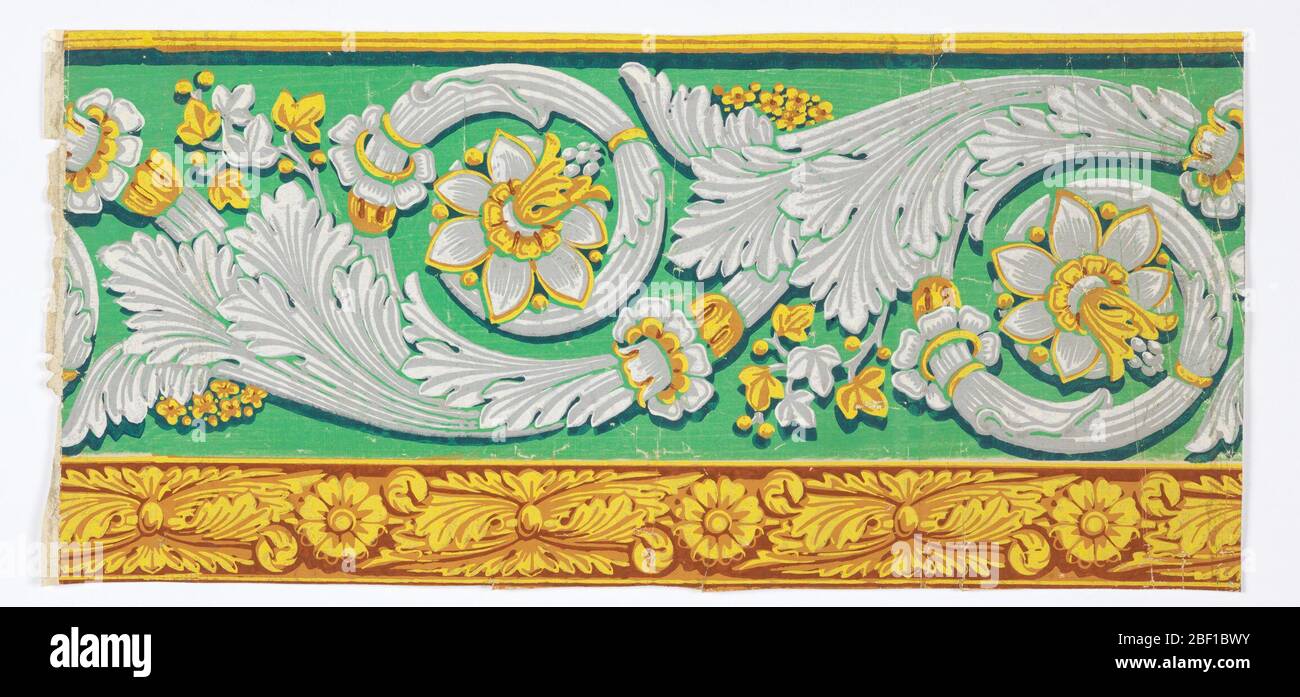 Border. The primary design consists of an acanthus rinceau punctuated ...