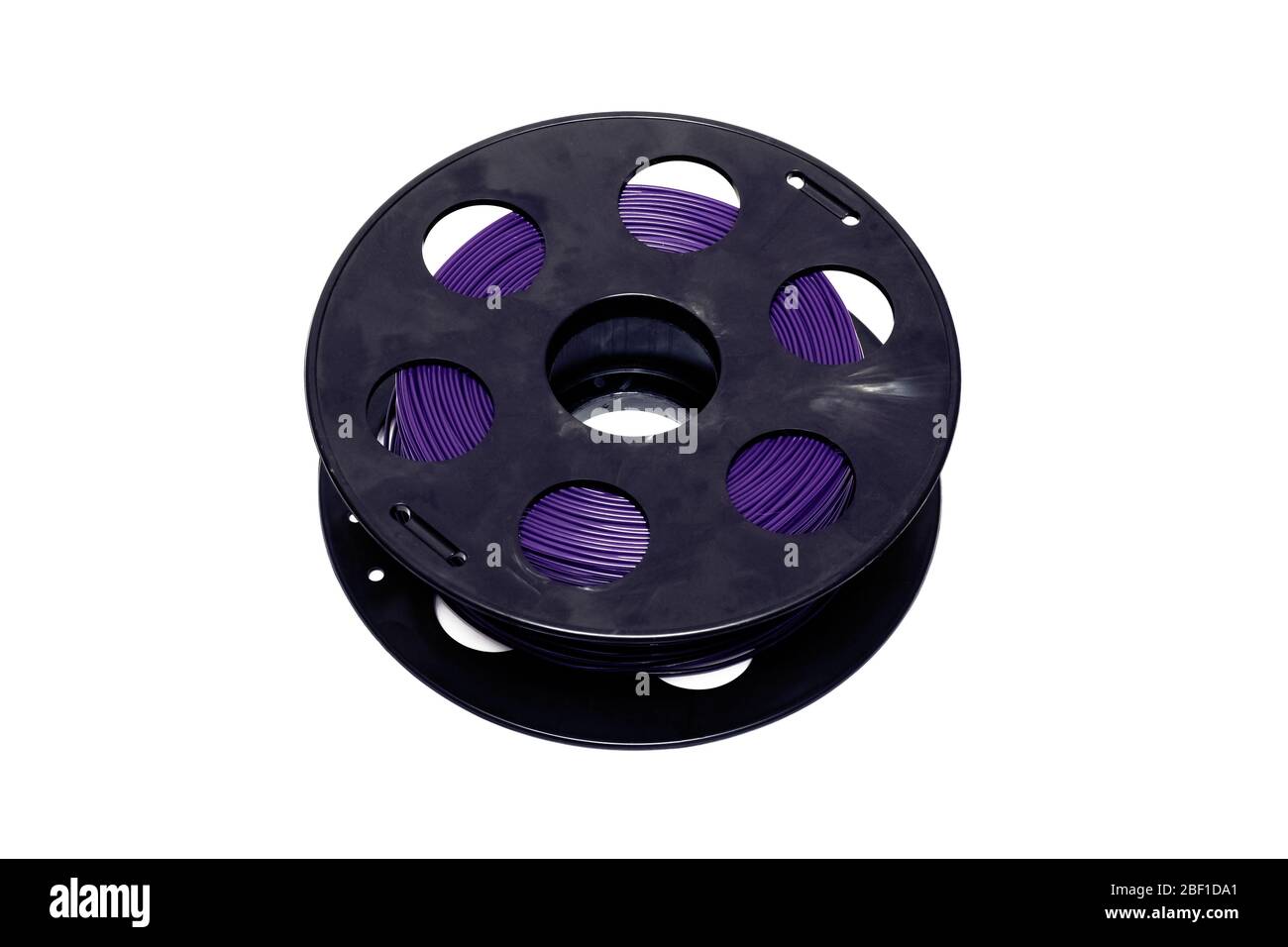 Purple plastic reel for 3D printer isolated on white background Stock ...