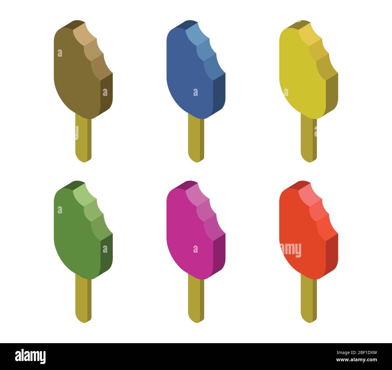 isometric ice cream icon illustrated in vector on white background ...