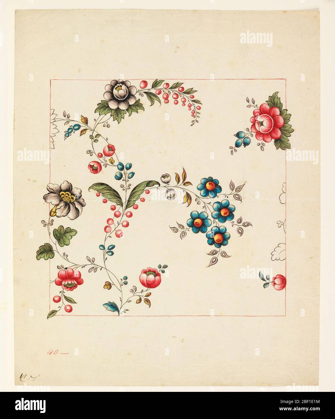 Design for Printed Cotton. A single design unit consisting of a ...