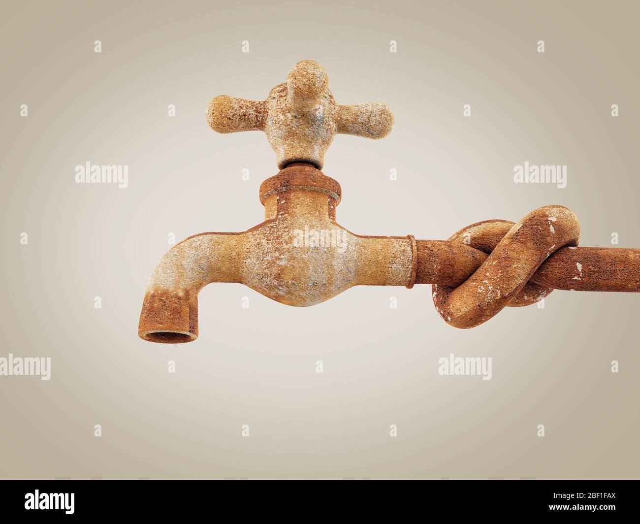 Old and rusty faucet, clipping path included 3d Rendering Stock Photo ...