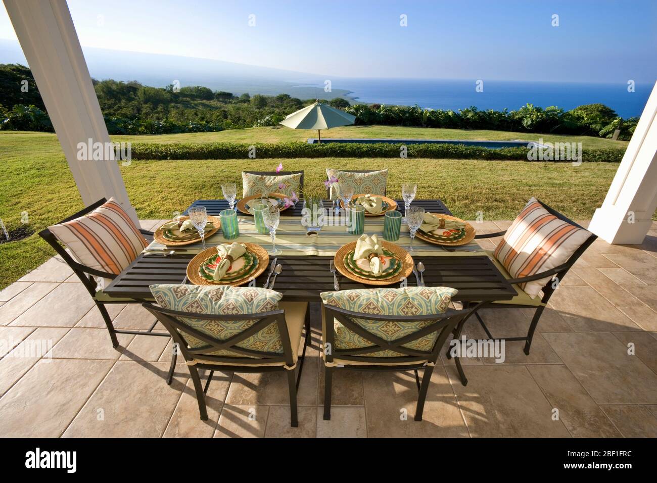 Lanai or porch outdoor seating (property released) of luxury home in ...