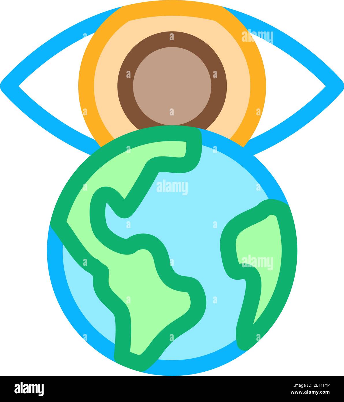 see world with your own eyes icon vector outline illustration Stock ...