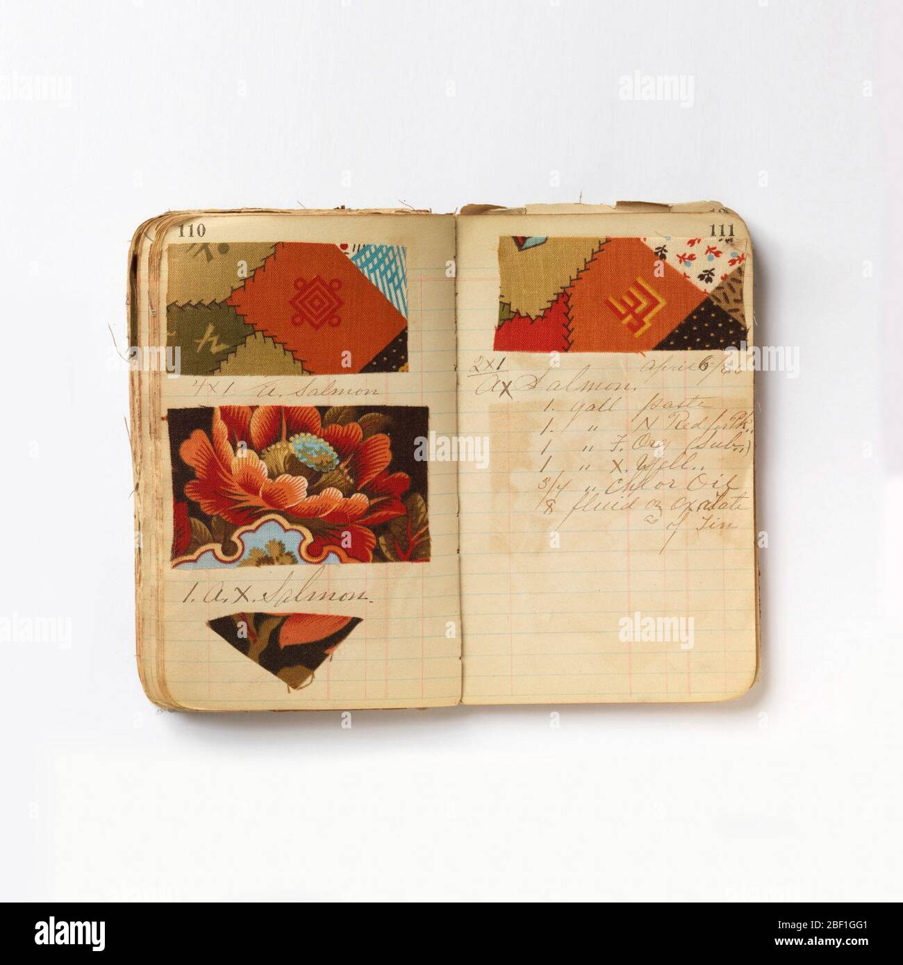 Dyers record book. Small notebook with handwritten formulas for ...