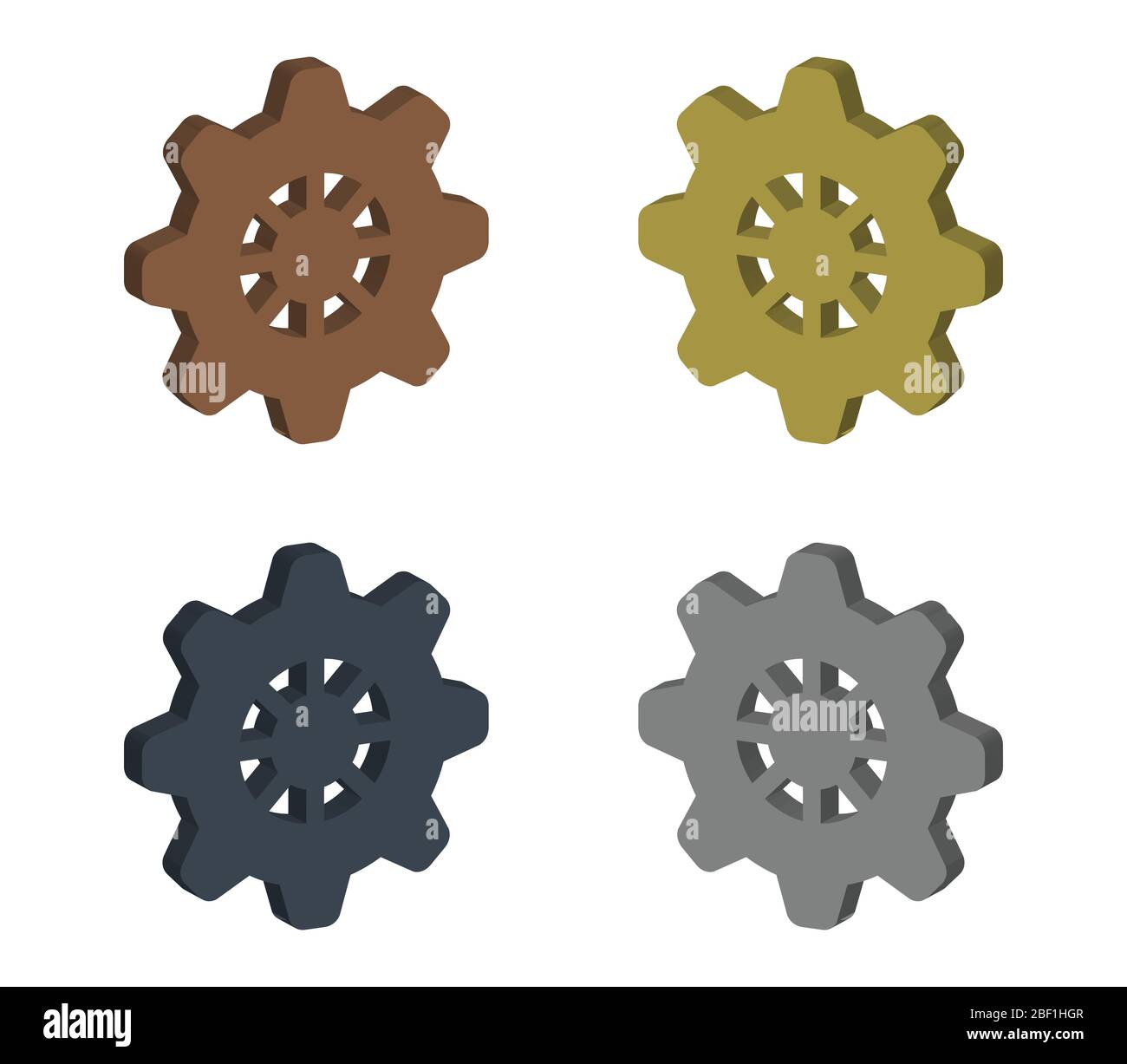 isometric gear icon illustrated in vector on white background Stock ...