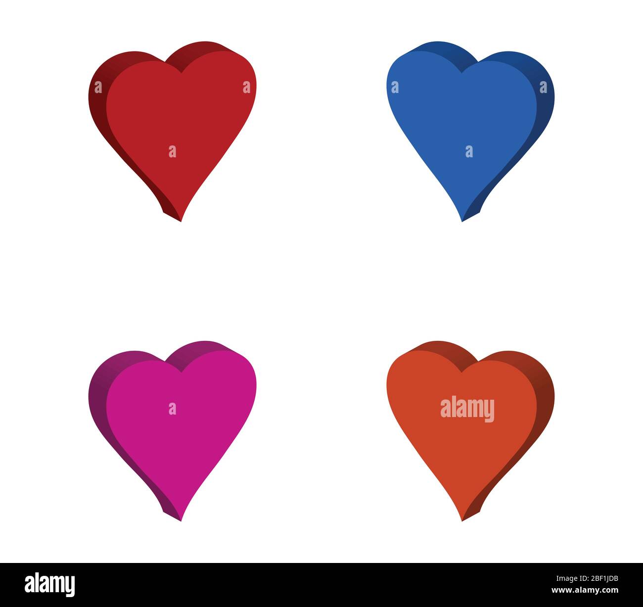 isometric heart icon illustrated in vector on white background Stock ...