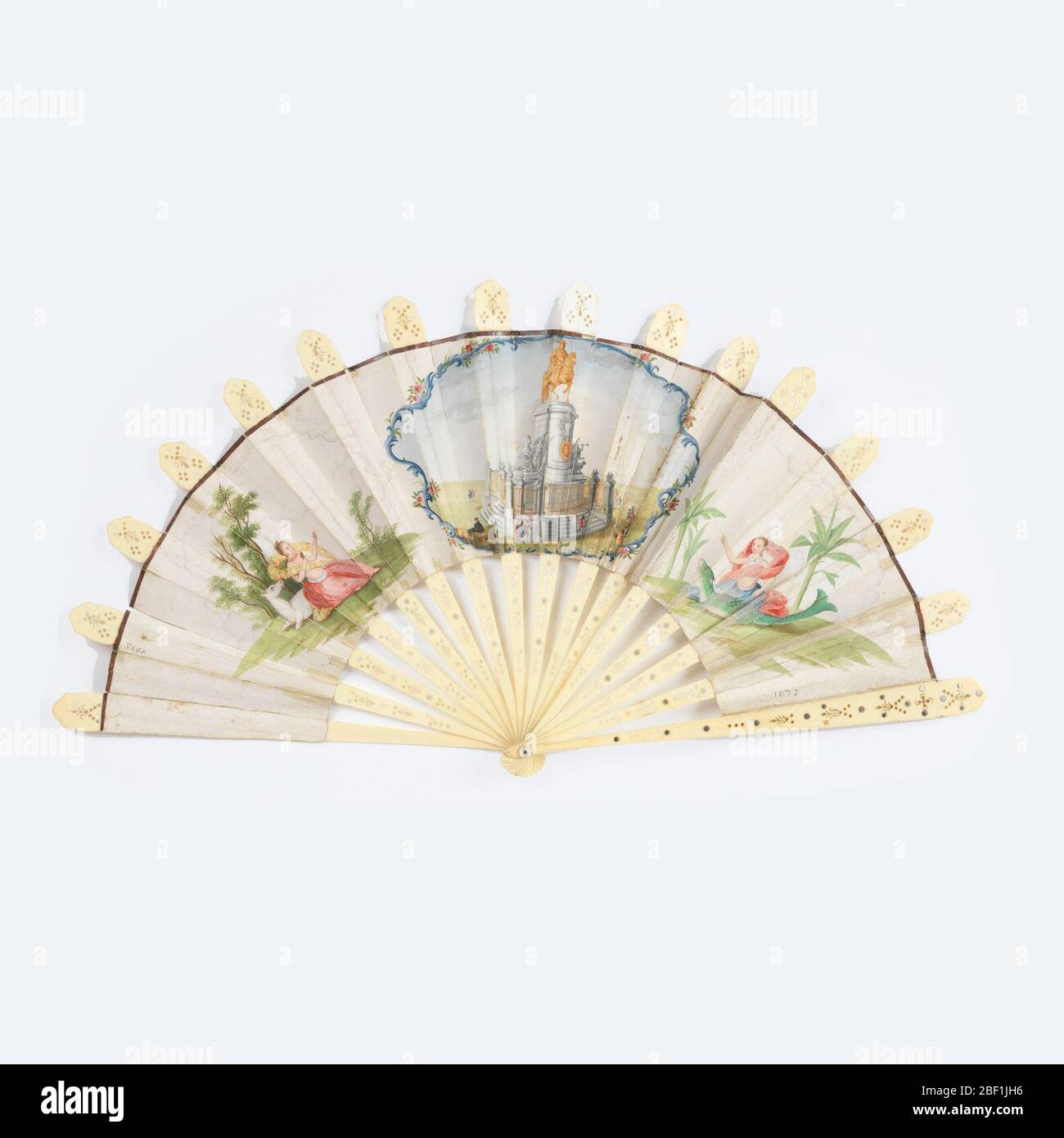 Pleated fan. Pleated fan with double leaf Stock Photo - Alamy