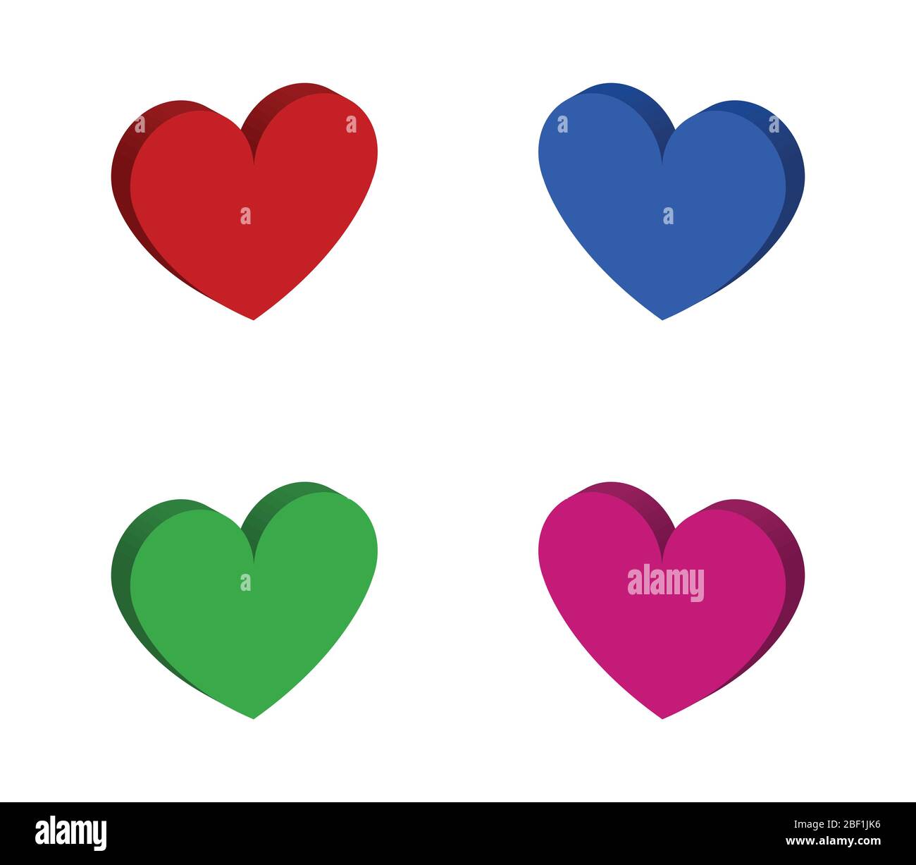 isometric heart icon illustrated in vector on white background Stock ...