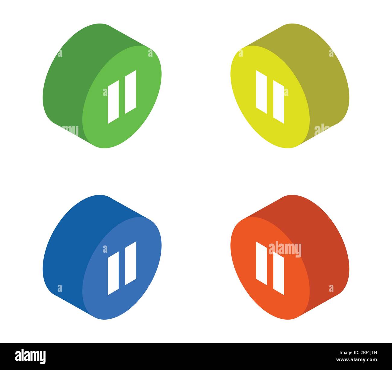 isometric pause button icon illustrated in vector on white background Stock Vector Image & Art ...