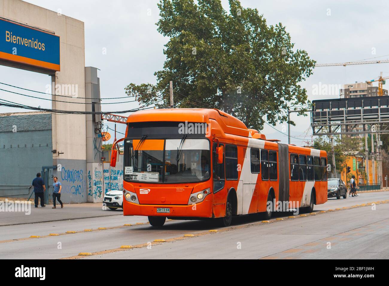 SANTIAGO, CHILE - NOVEMBER 2019: A Transantiago public transport bus in ...