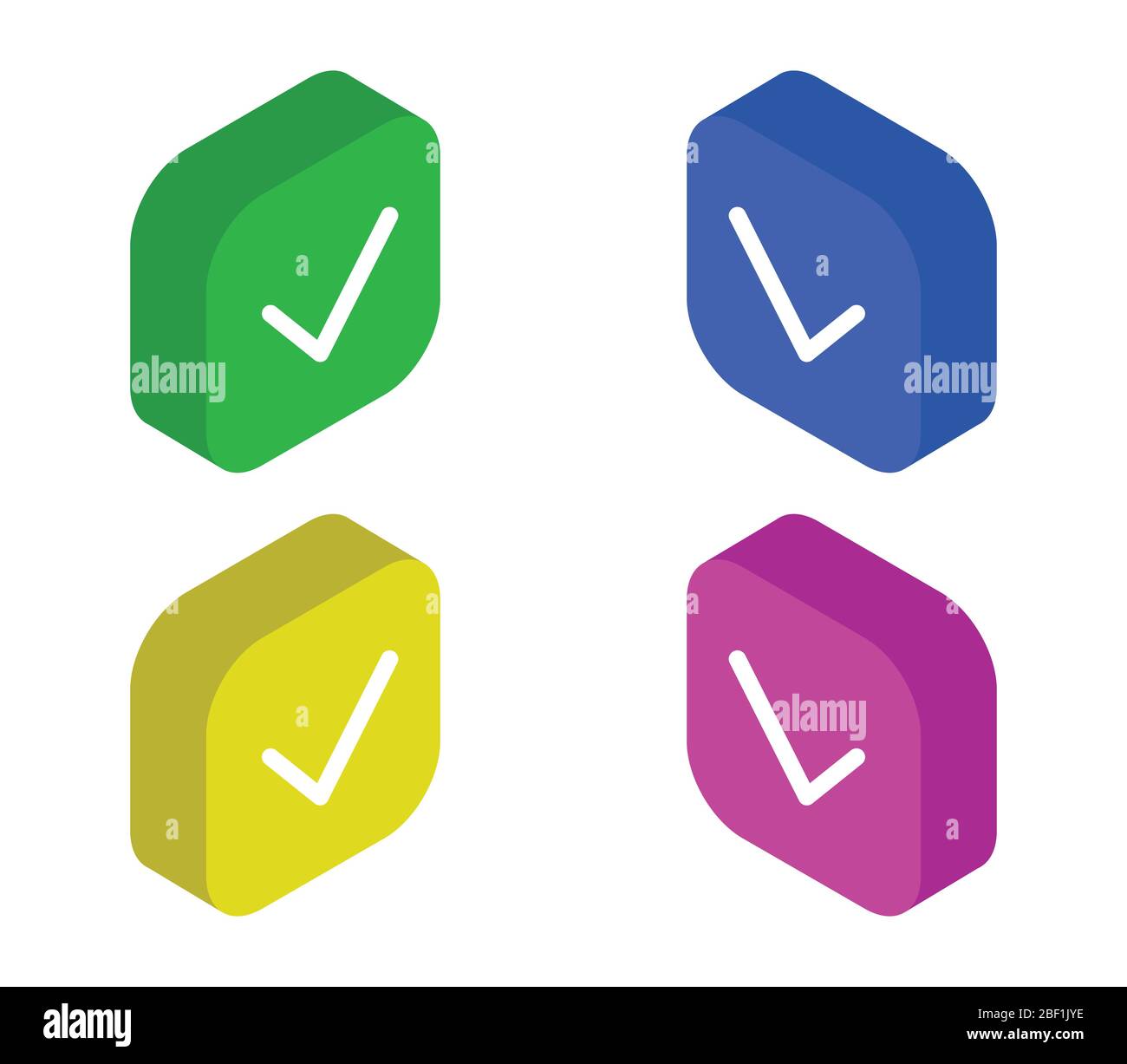 isometric check icon illustrated in vector on white background Stock ...