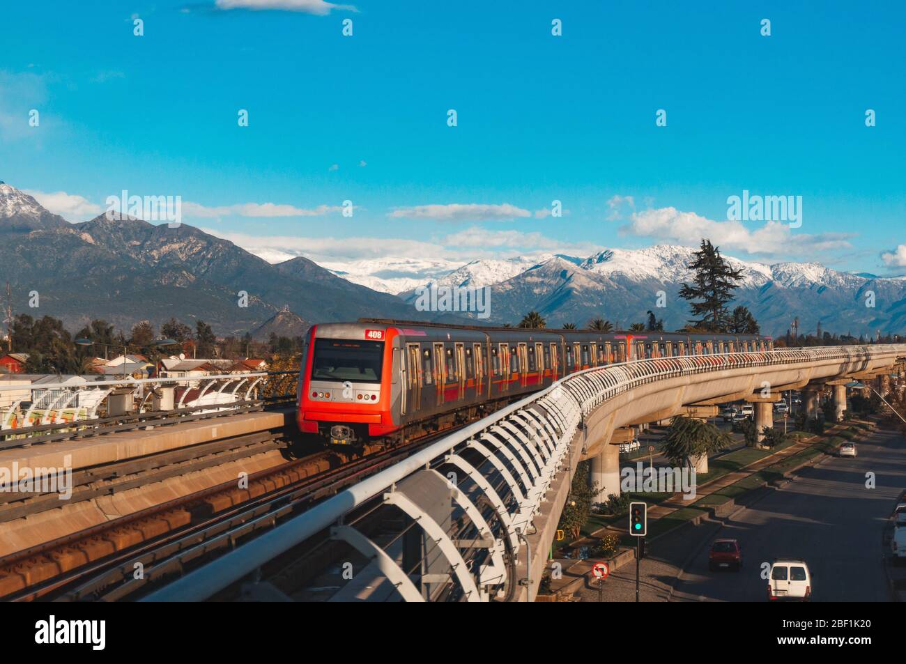 SANTIAGO, CHILE - MAY 2017: A Metro de Santiago train in Line 4 Stock ...