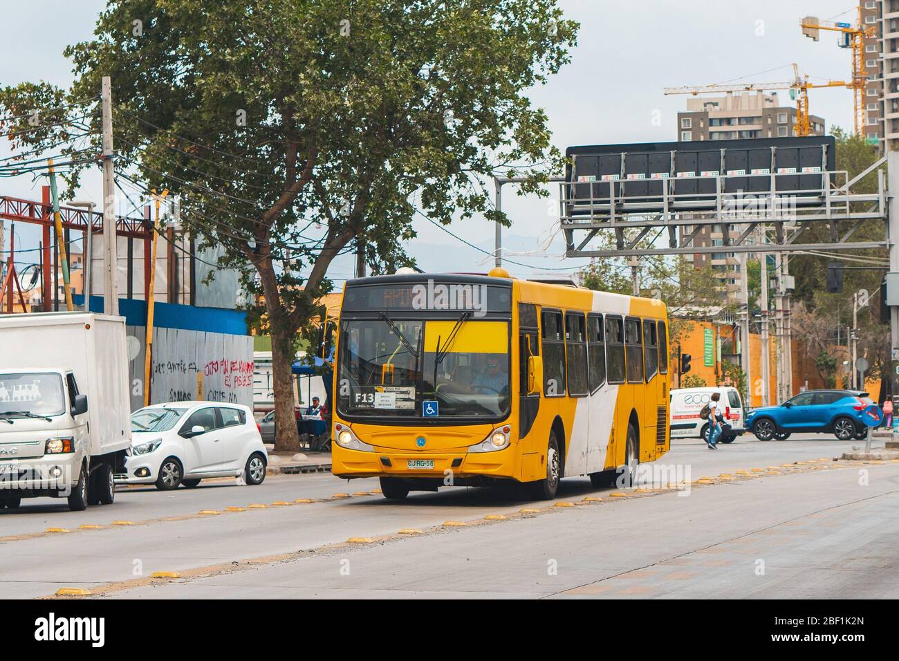 SANTIAGO, CHILE - NOVEMBER 2019: A Transantiago public transport bus in ...