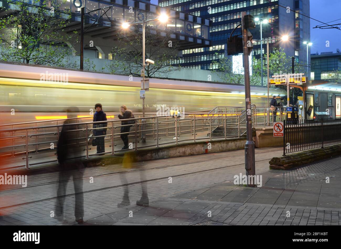 Manchester trams in evenings hi-res stock photography and images - Alamy