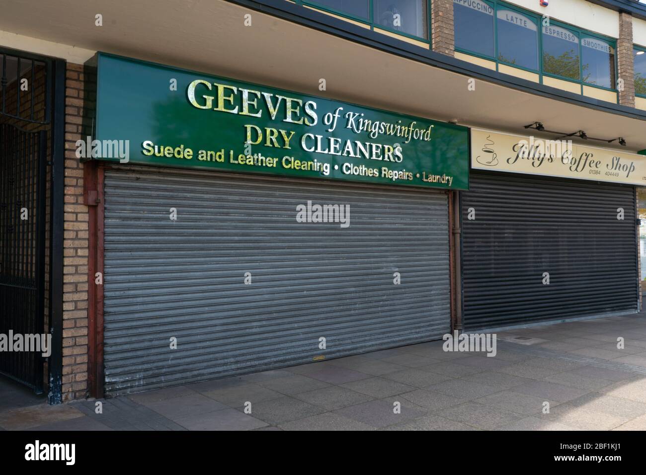 Shops closed and shuttered due to Covid-19 Pandemic. April 2020. Wst ...