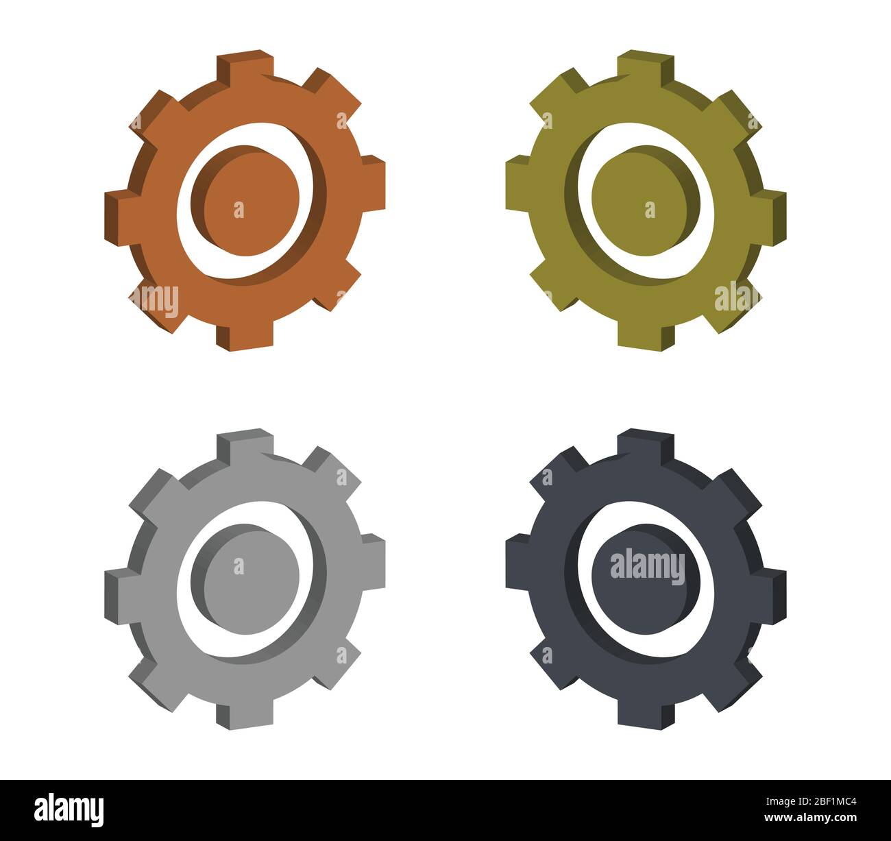 isometric gear icon illustrated in vector on white background Stock ...