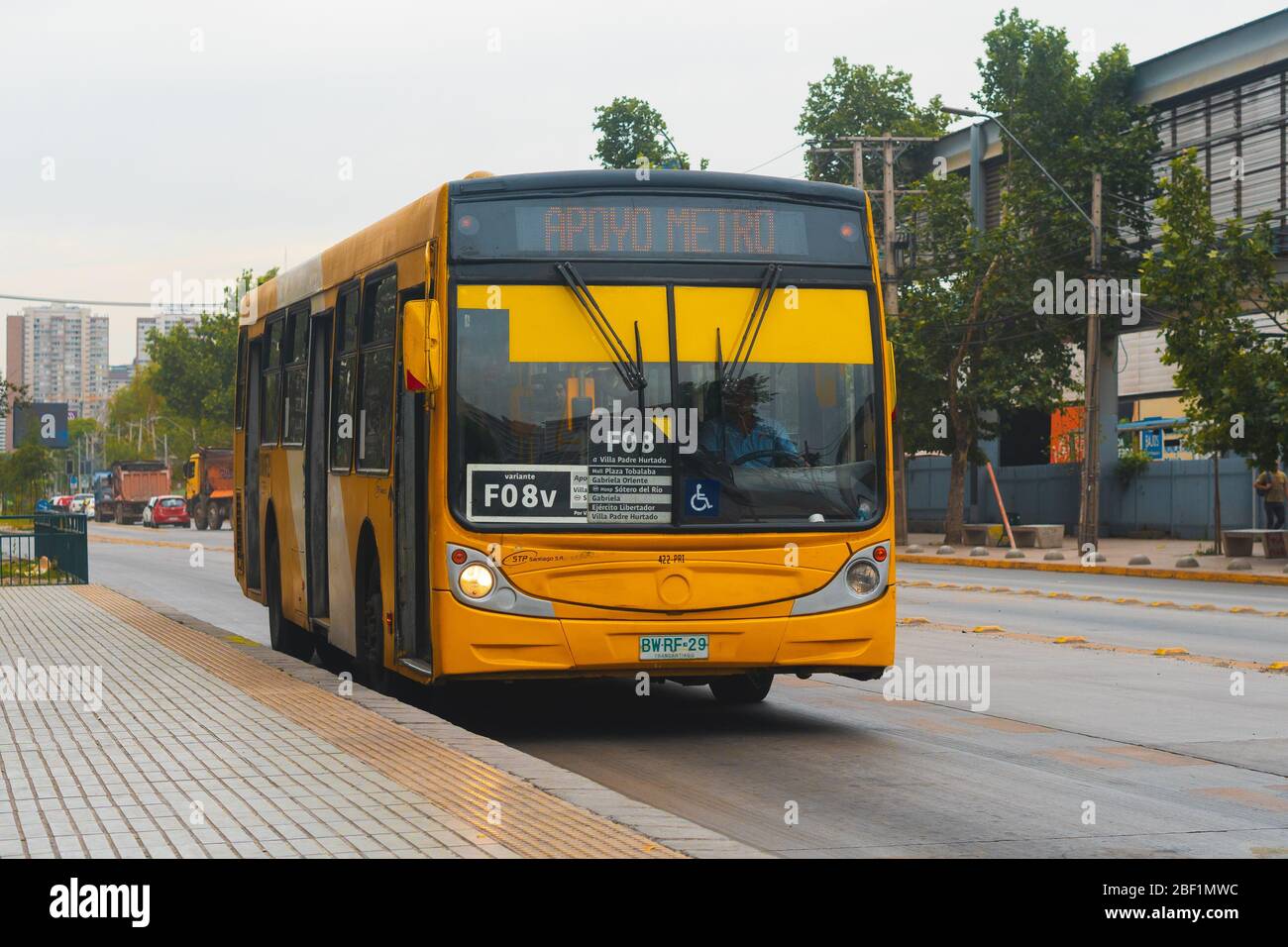 SANTIAGO, CHILE - NOVEMBER 2019: A Transantiago public transport bus in ...