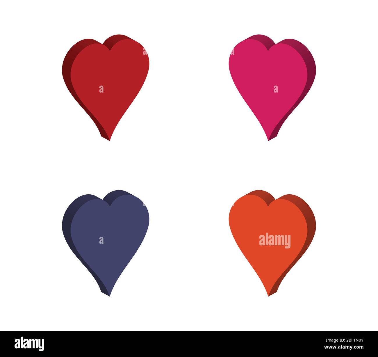 isometric heart icon illustrated in vector on white background Stock ...