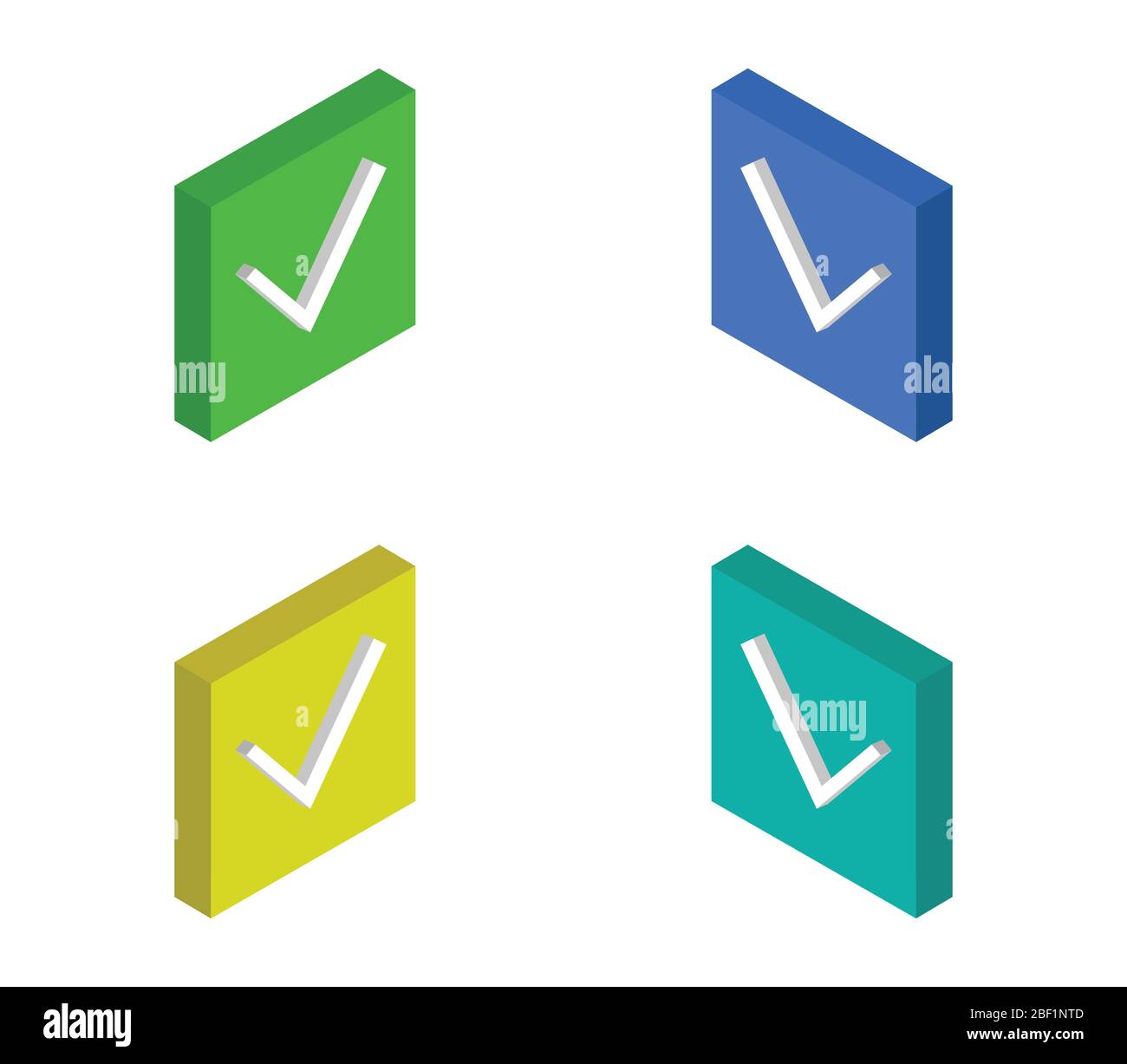 isometric check icon illustrated in vector on white background Stock ...