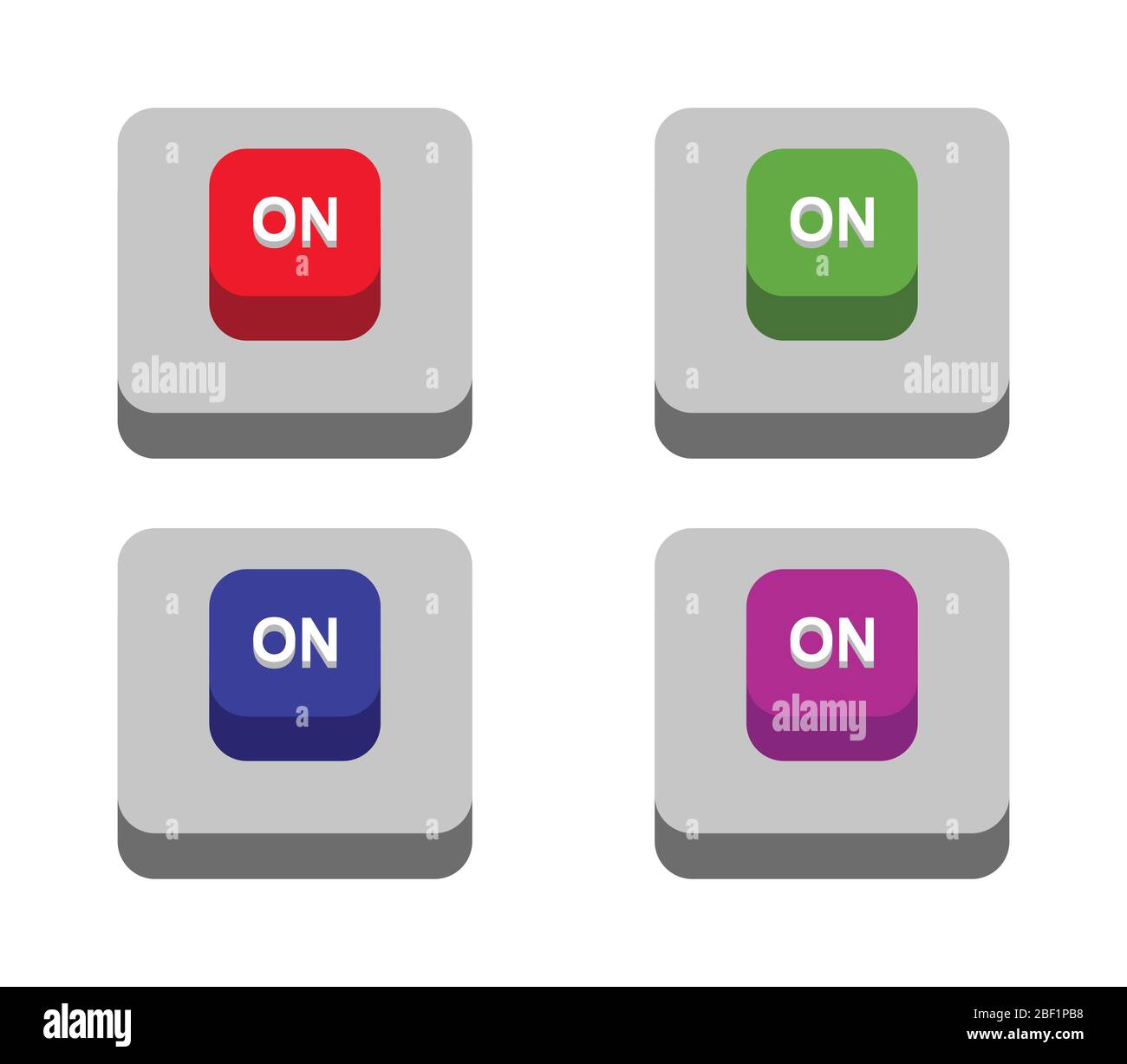 on button icon illustrated in vector on white background Stock Vector ...