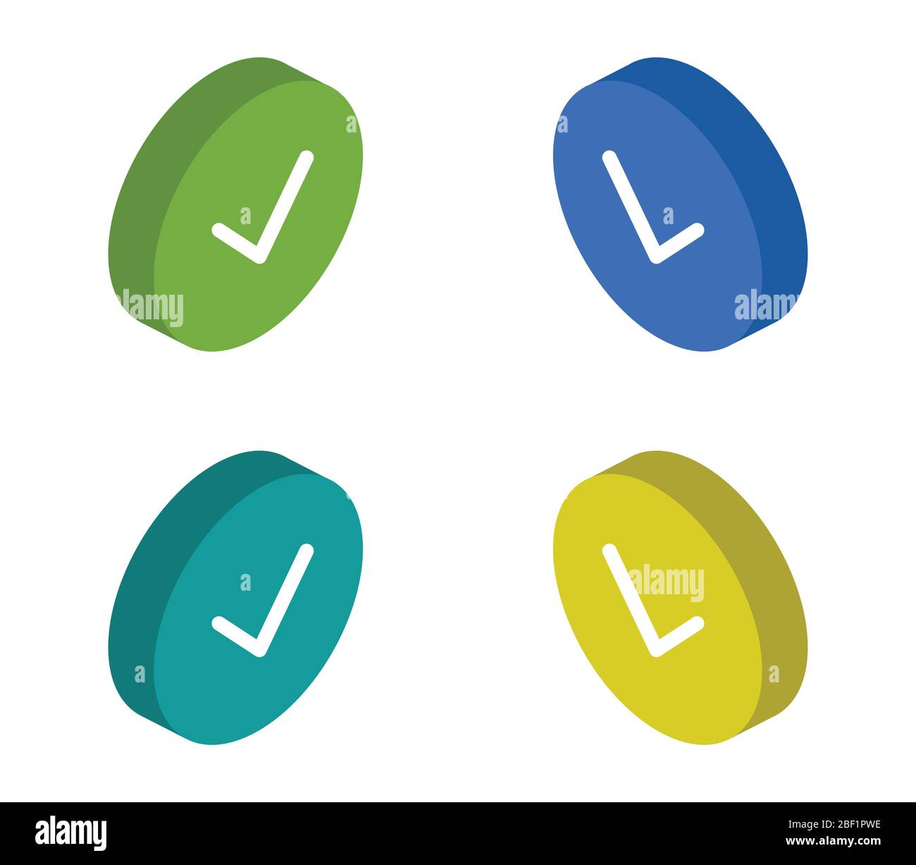 isometric check icon illustrated in vector on white background Stock ...