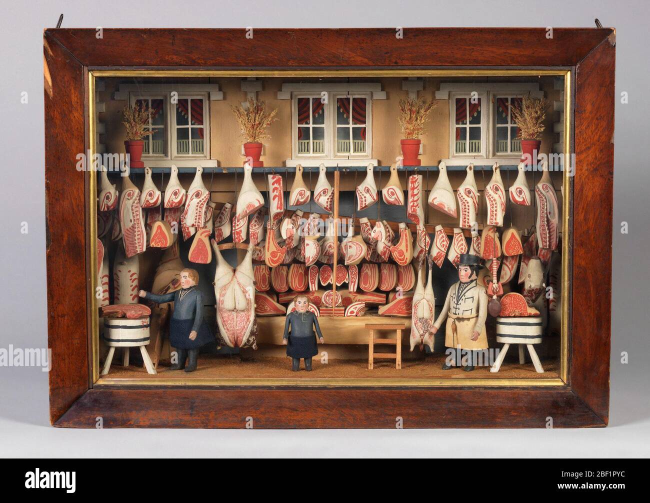 Butchers Shop. Model of a butcher shop composed of a shadow-box, glass ...