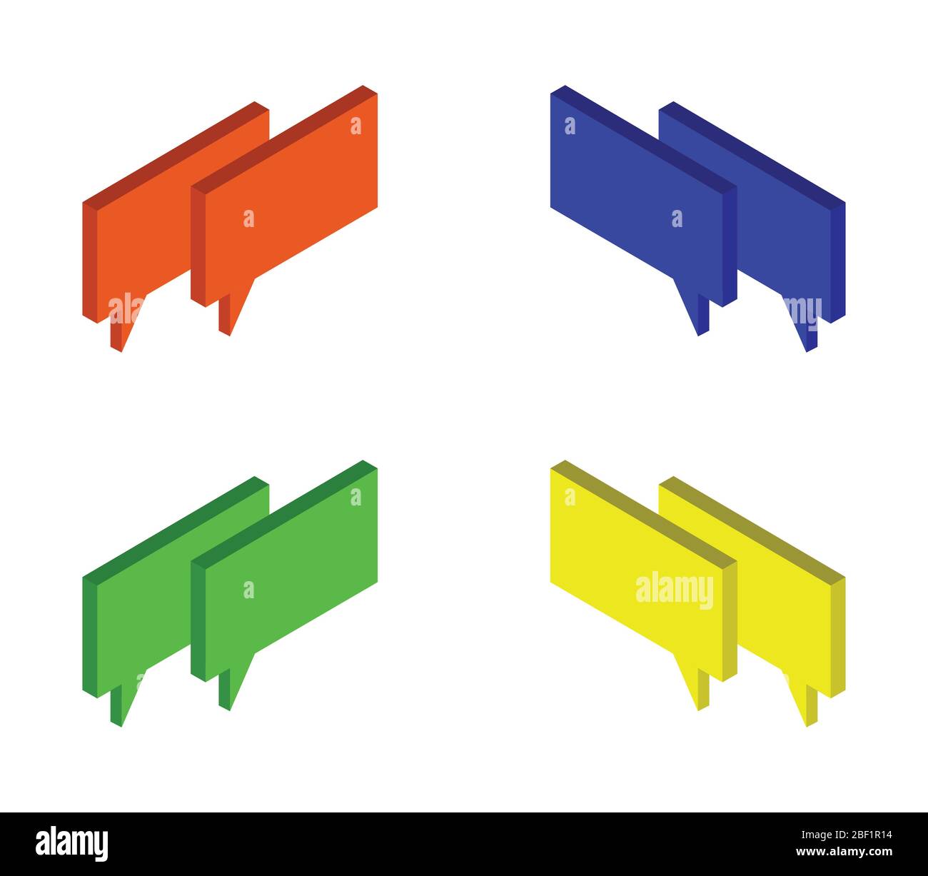 isometric dialog cloud icon illustrated in vector on white background ...