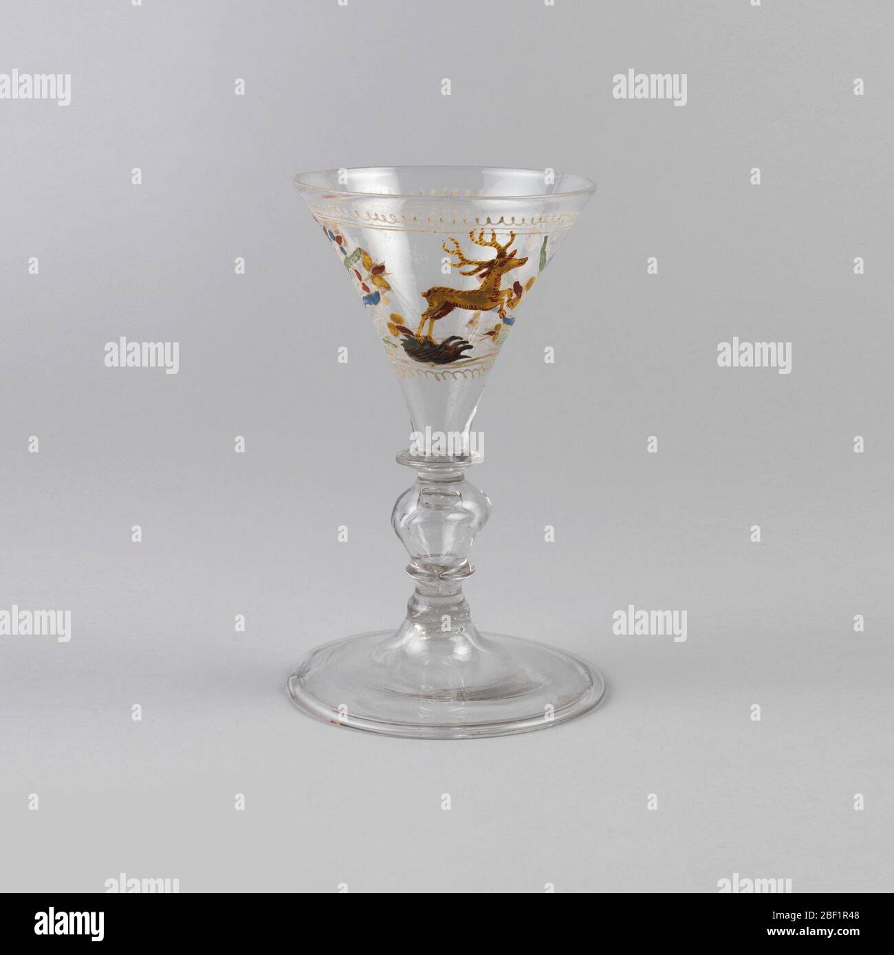 Goblet. Clear glass globlet, vessel has wide flaring opening (martini ...