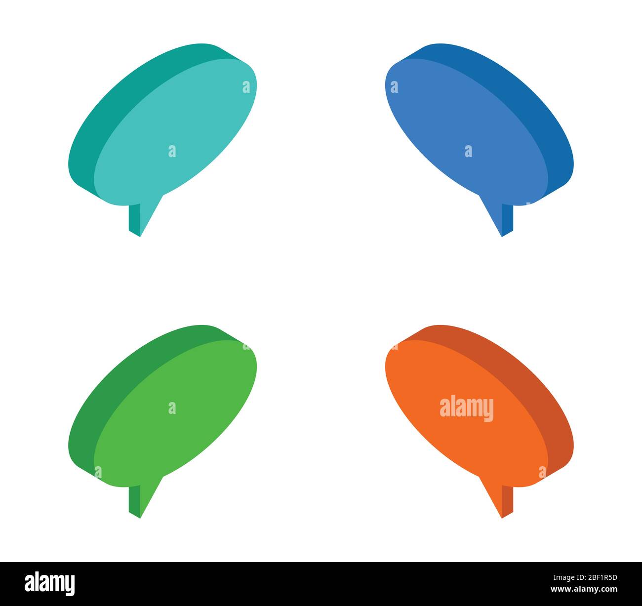 isometric dialog cloud icon illustrated in vector on white background ...