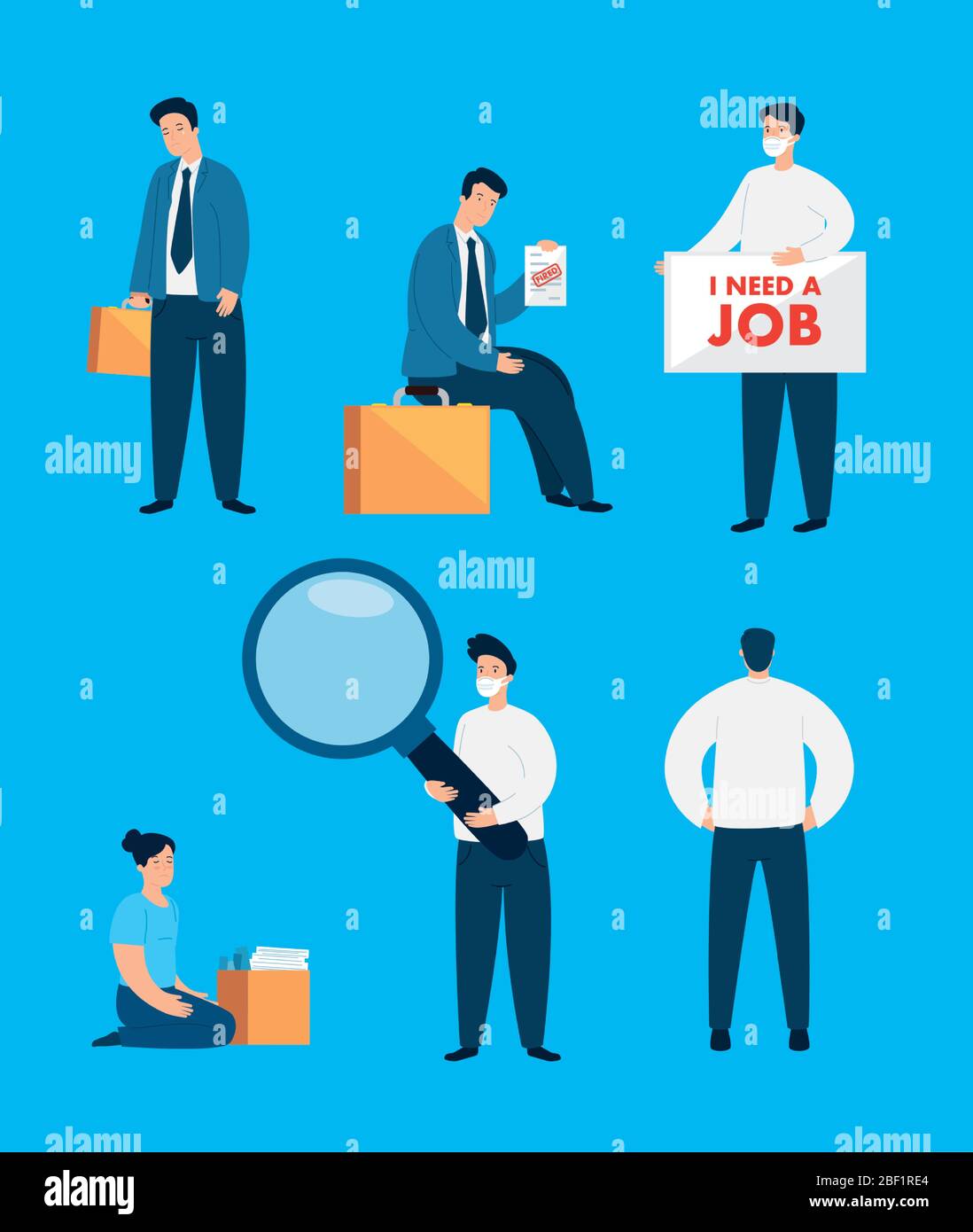 group of business people searching work Stock Vector Image & Art - Alamy
