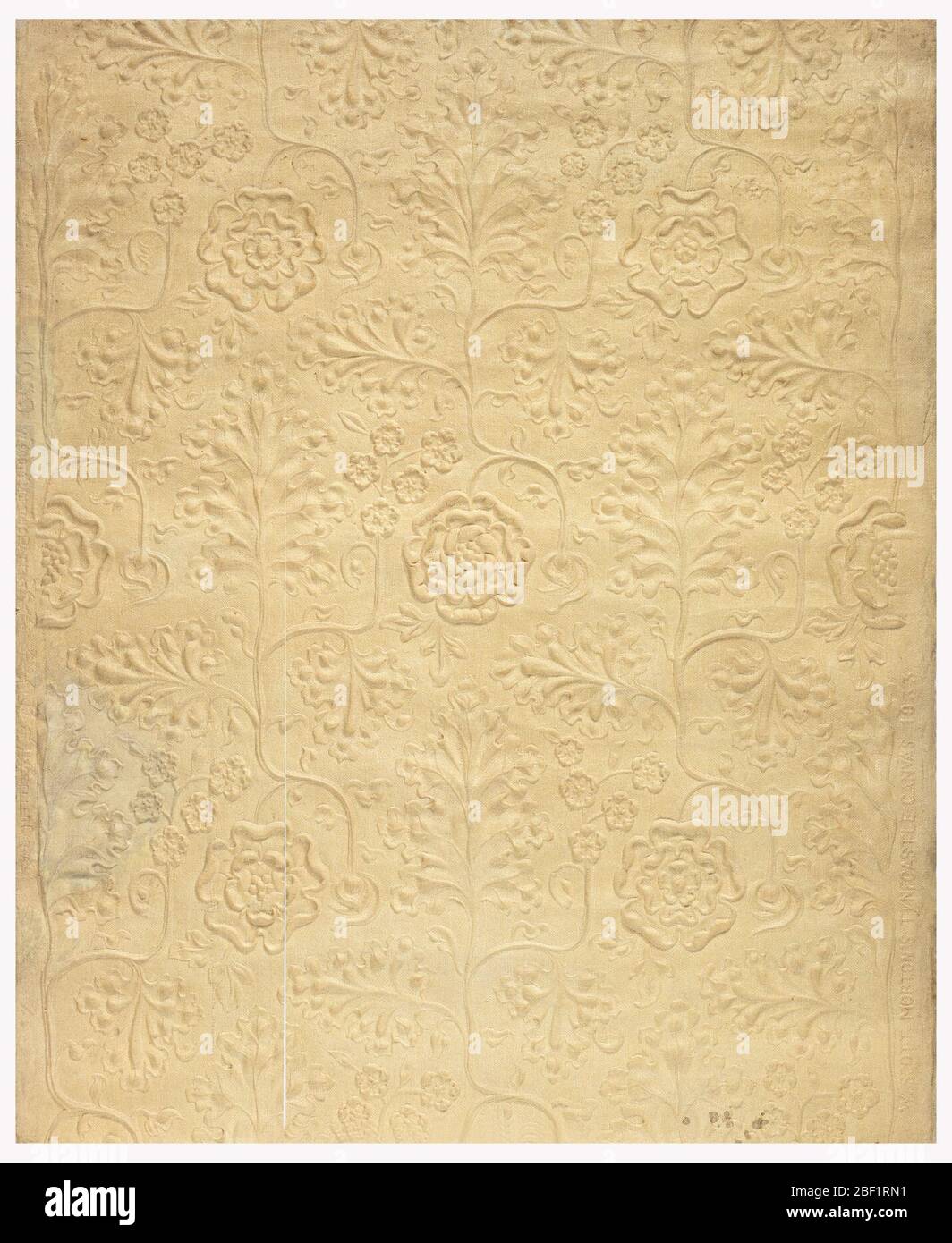 Tudor Rose. Embossed canvas applied to a backing paper, with a stylized ...