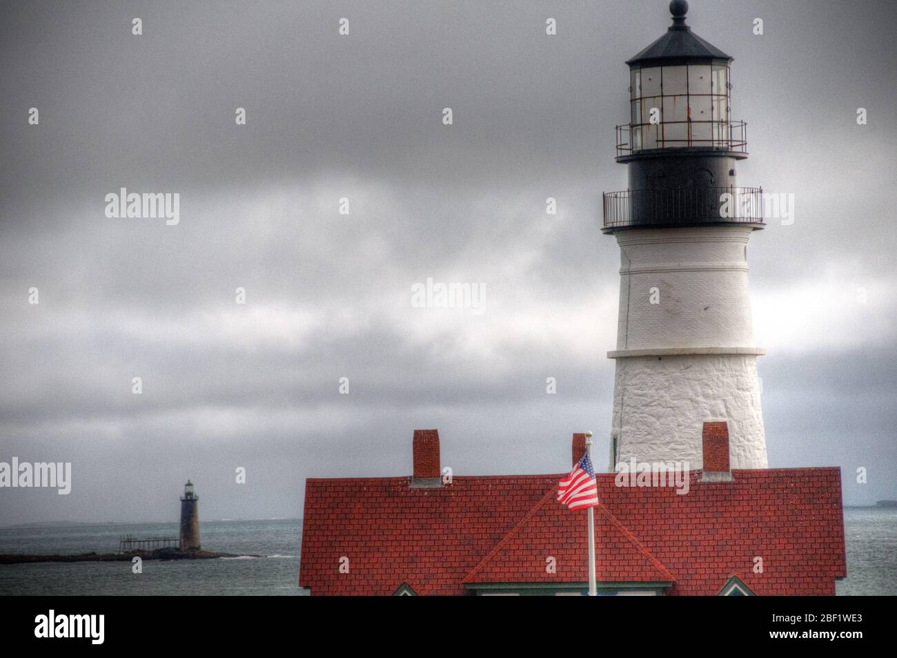 Portland Head Light and Ram Island Ledge Light Stock Photo - Alamy