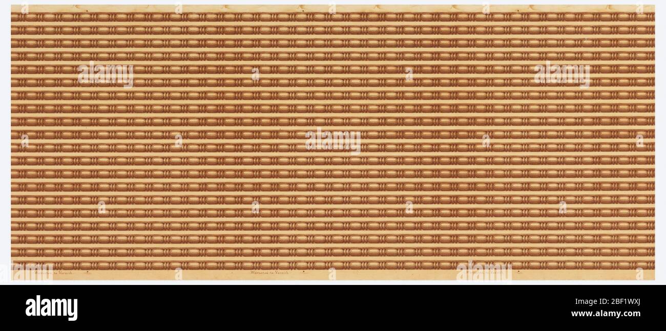 Borders. Wallpaper roll.Multiple bead-and-reel borders printed across ...