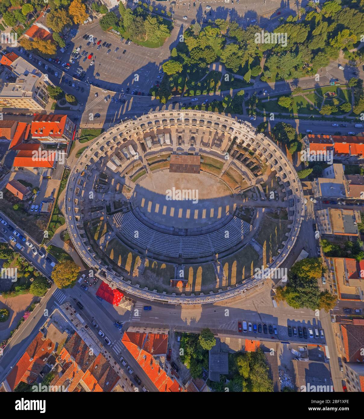 Arena ancient Roman amphitheater in Pula Stock Photo - Alamy