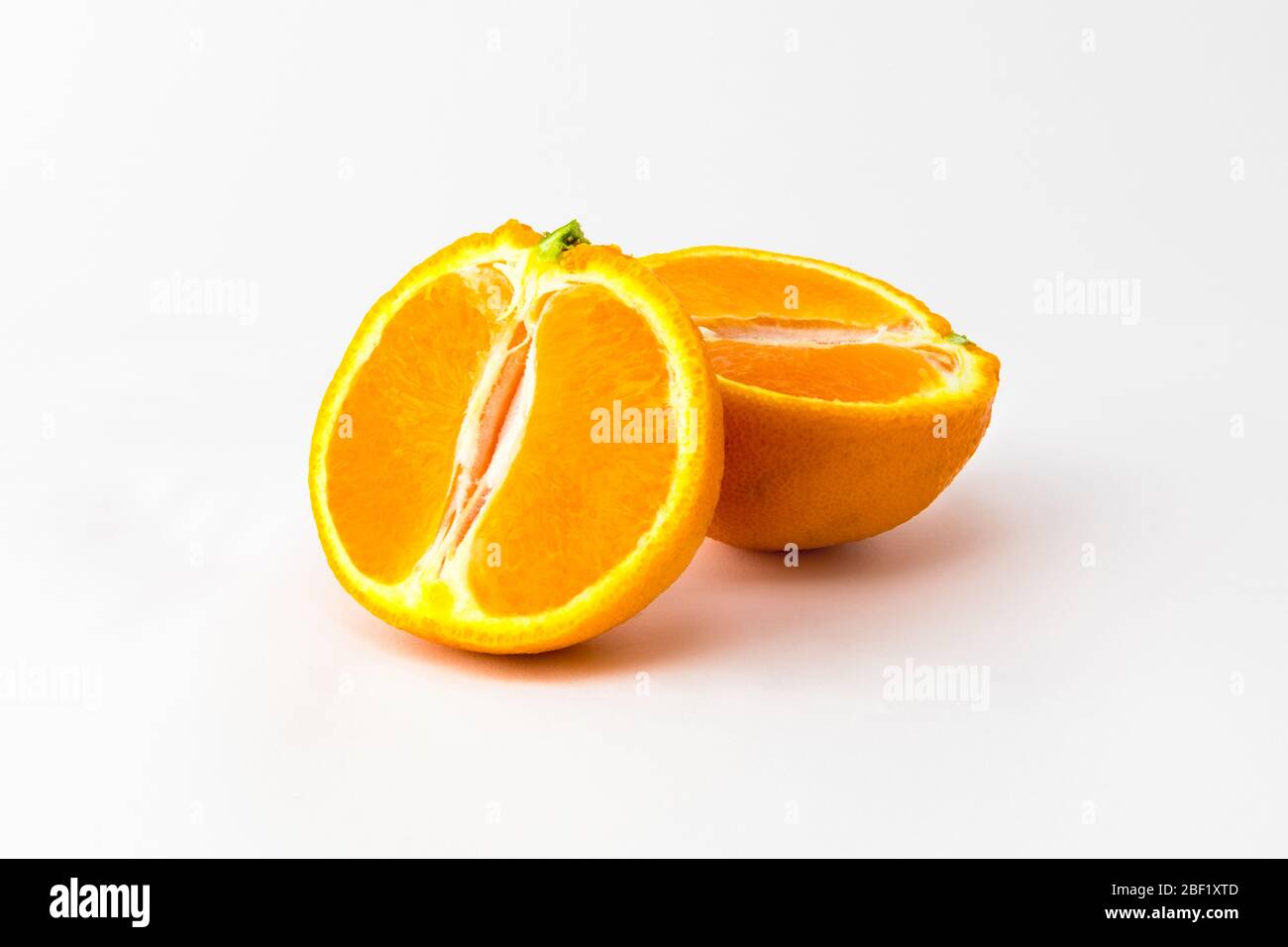 Orange Hallabong cross section on white background. (Korea, Jeju Island ...