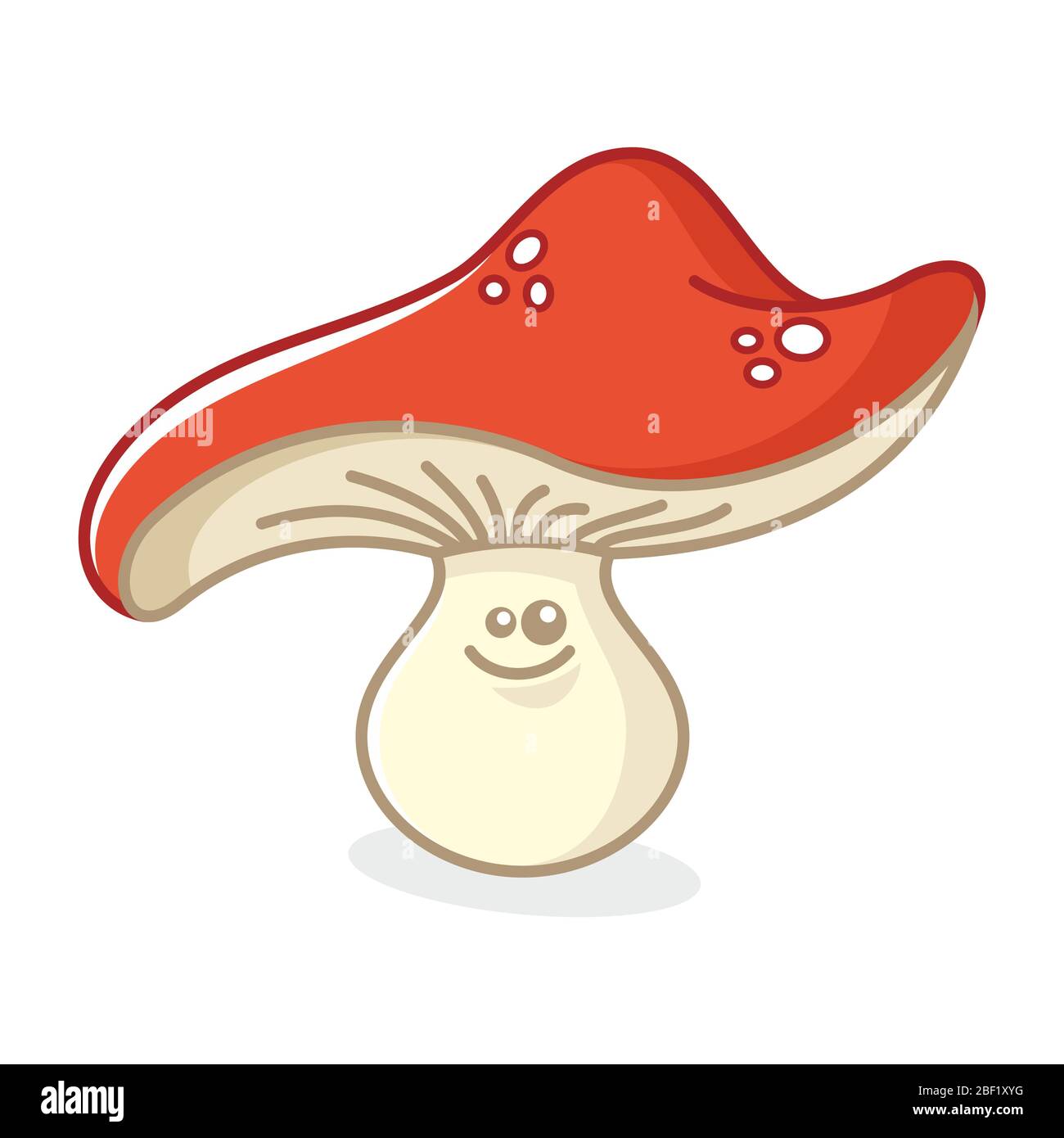 Funny cartoon mushroom. Isolated object Stock Vector Image & Art - Alamy