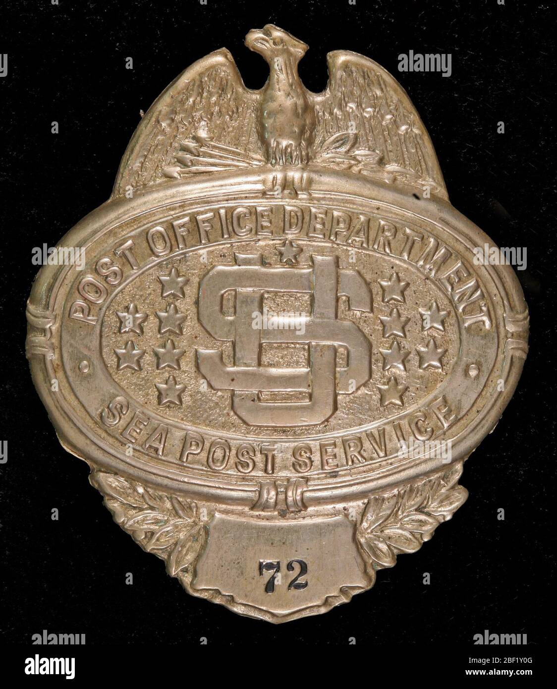 Sea post clerk chest badge number 72. U.S. Post Office Department Sea ...
