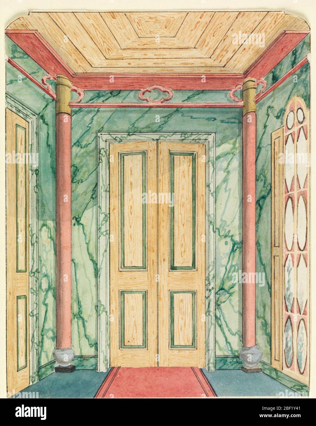 Design for Lobby Possibly the Ante Room to the Music Room. Vertical ...