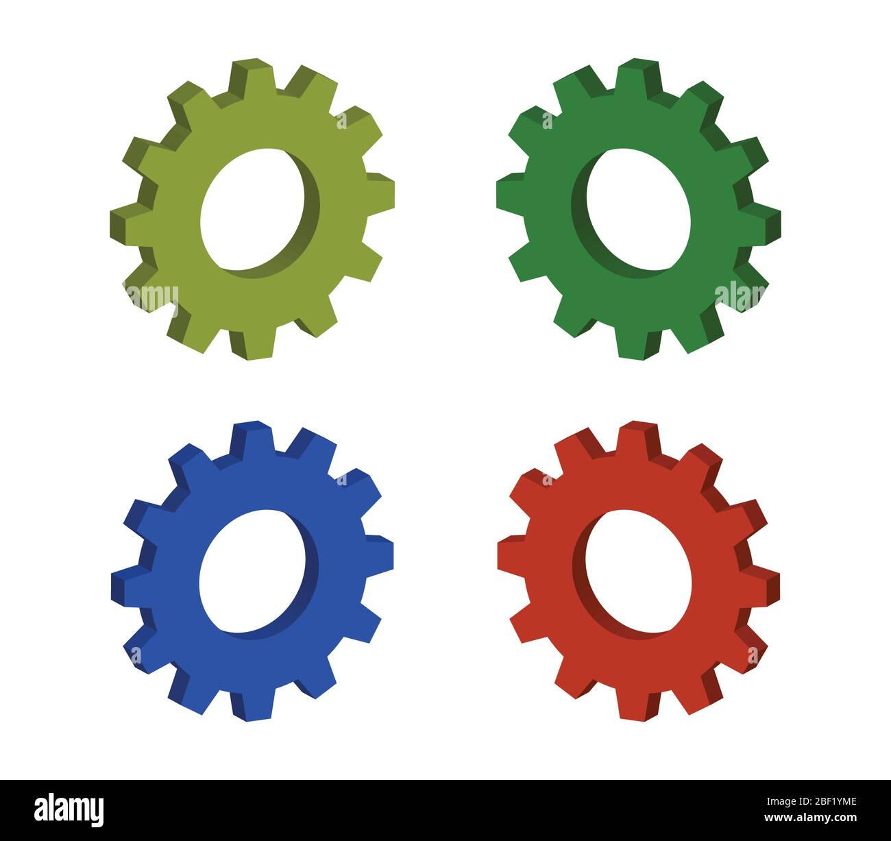 isometric gear icon illustrated in vector on white background Stock ...