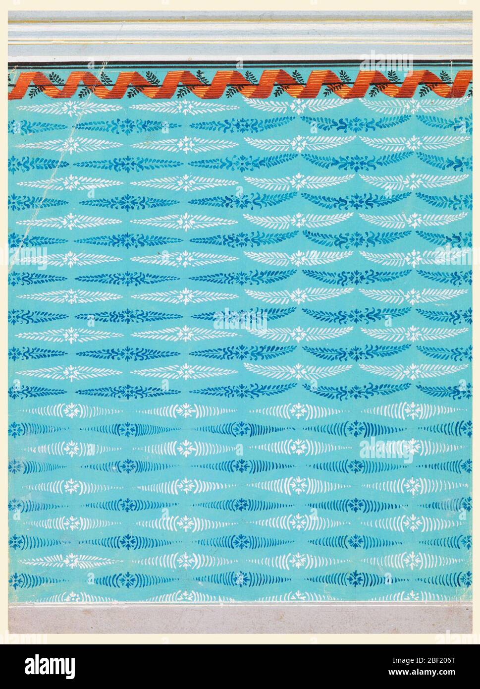 Wallpaper Design. A dado is shown at the bottom, an entablature on top ...