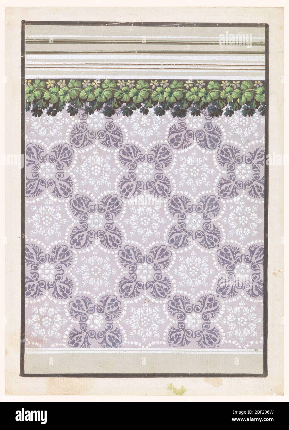Wallpaper Design. A dado is shown at the bottom, an entablature on top ...