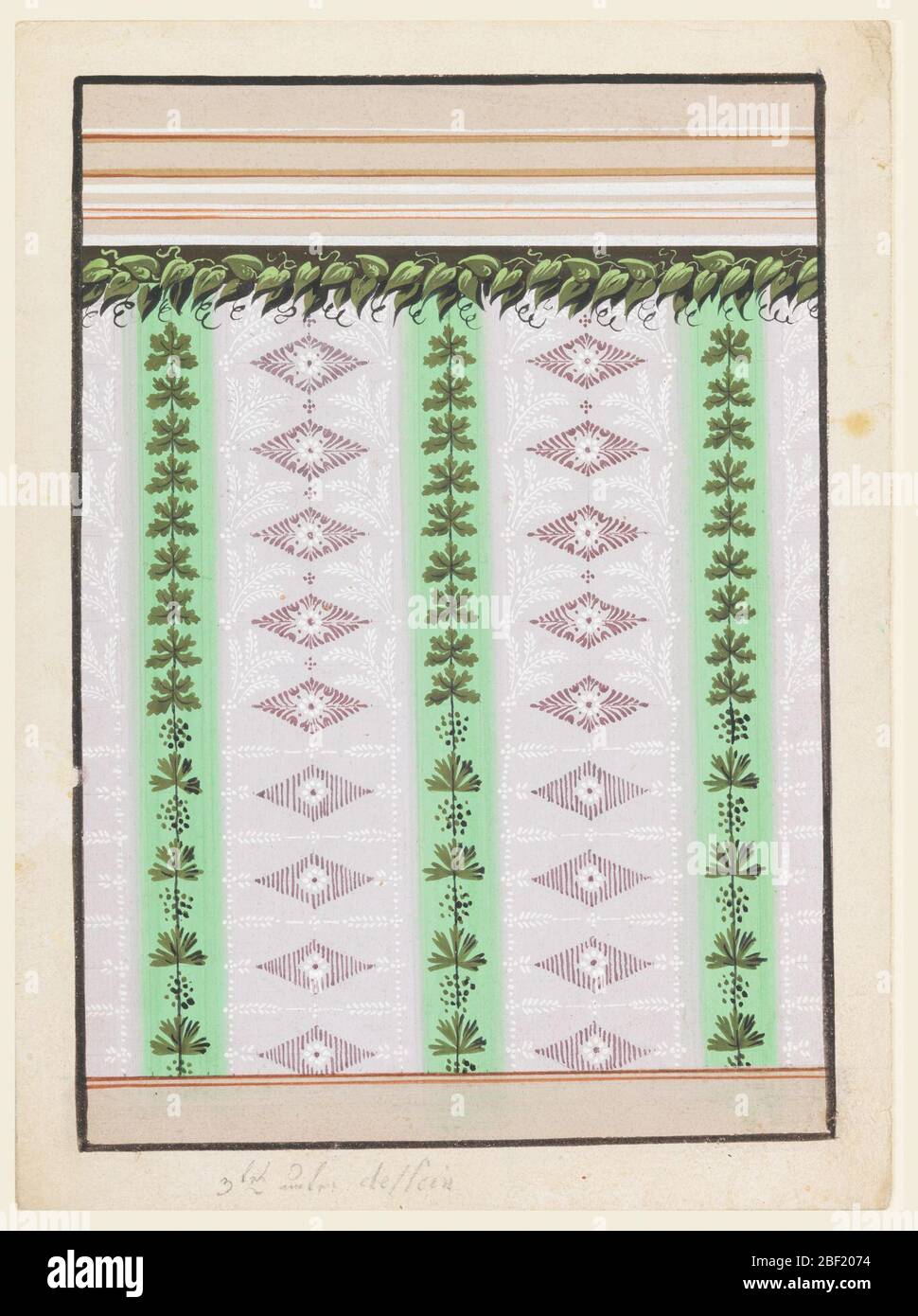 Wallpaper Design. A dado is shown at the bottom, and a high entablature ...