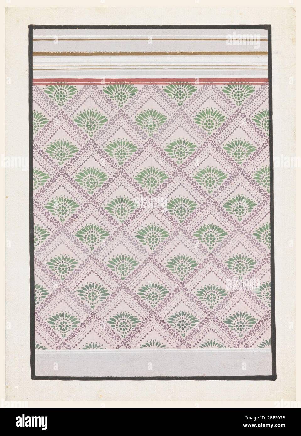 Wallpaper Design. A dado is shown at the bottom, an entablature on top ...