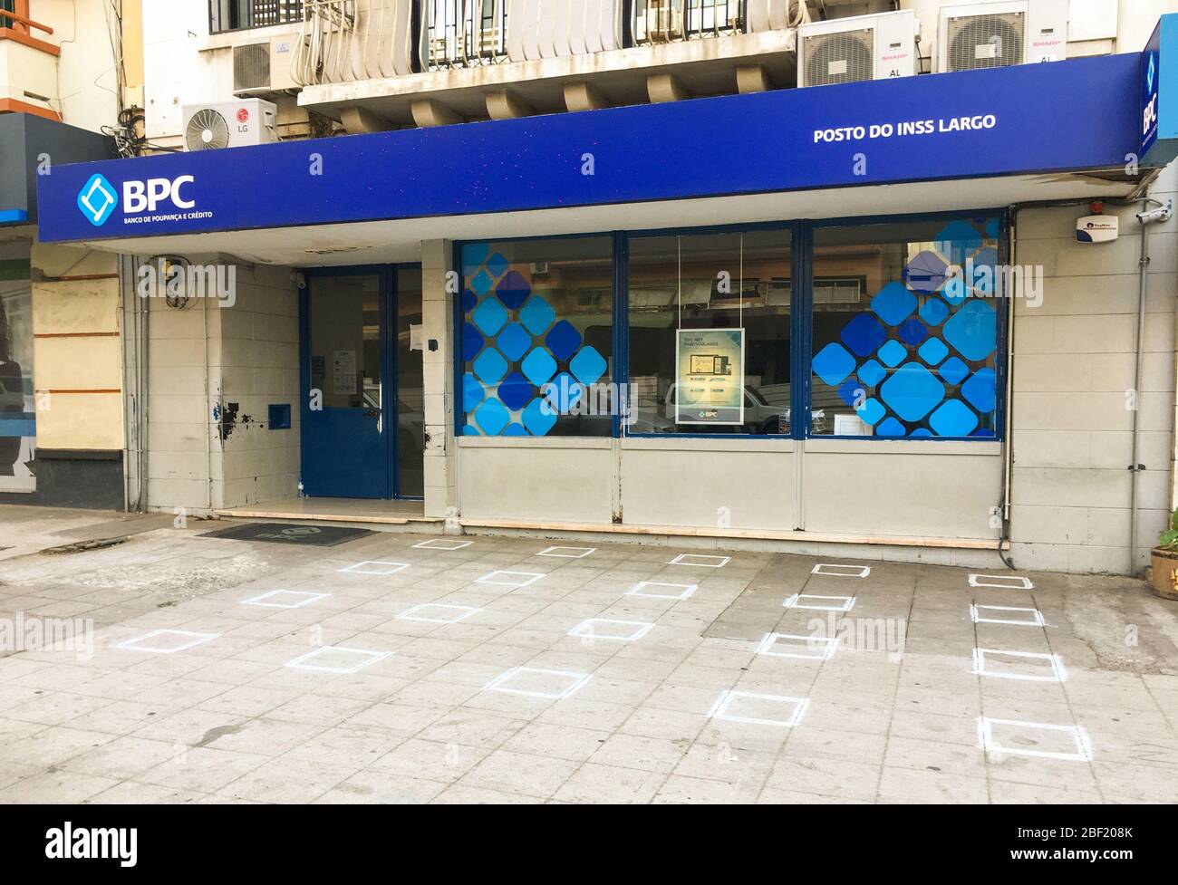 Luanda, Angola - April 08th, 2020:Social safe distancing measure ...