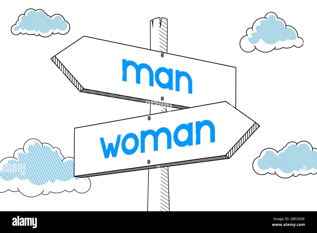 Man board white arrows hi-res stock photography and images - Alamy