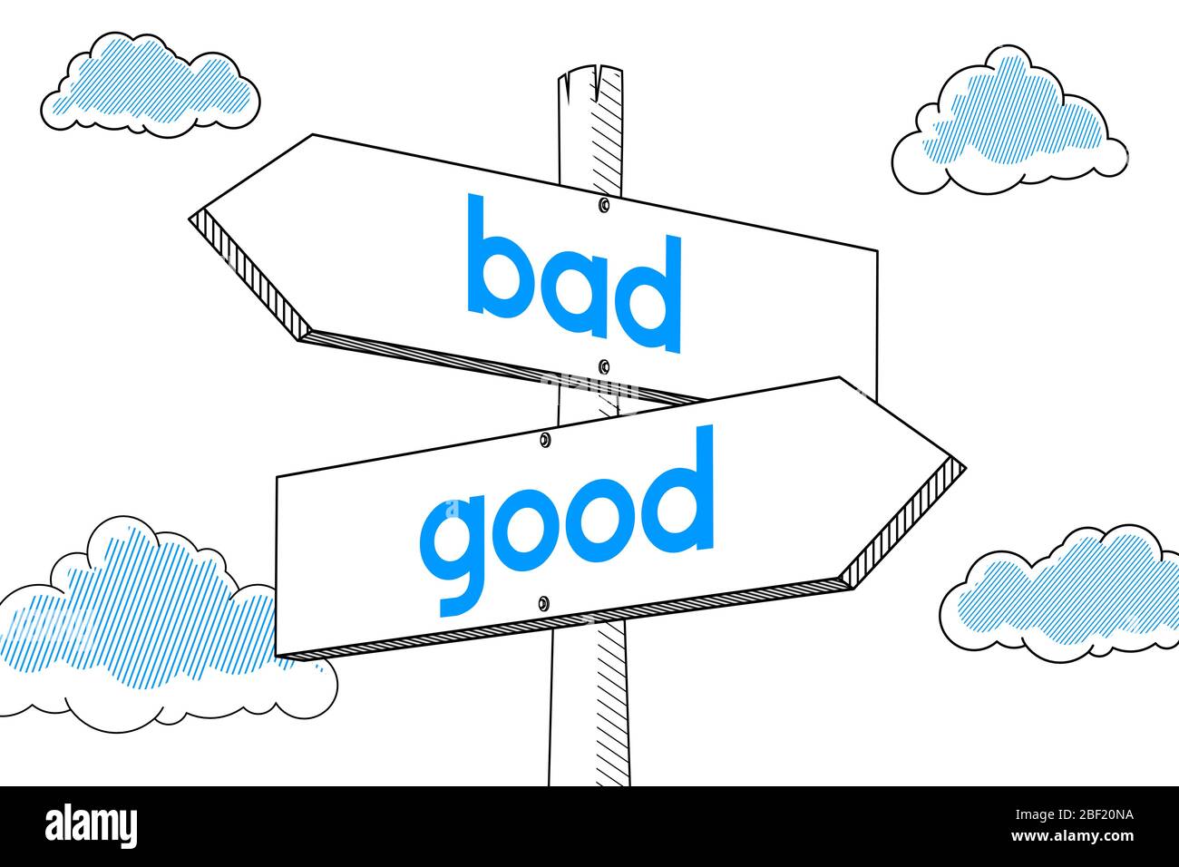 Good bad arrows hi-res stock photography and images - Alamy