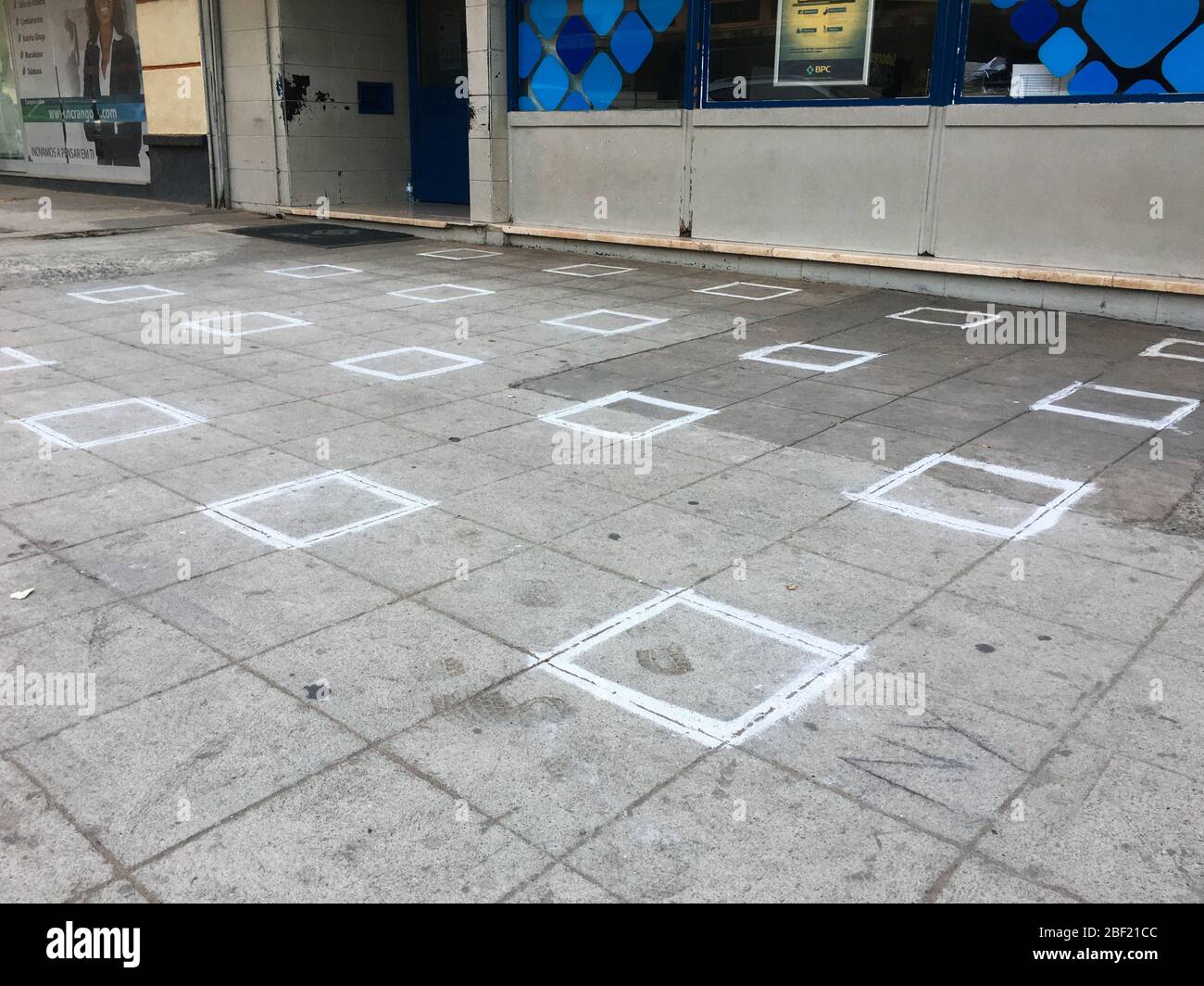 Luanda, Angola - April 08th, 2020:Social safe distancing measure ...