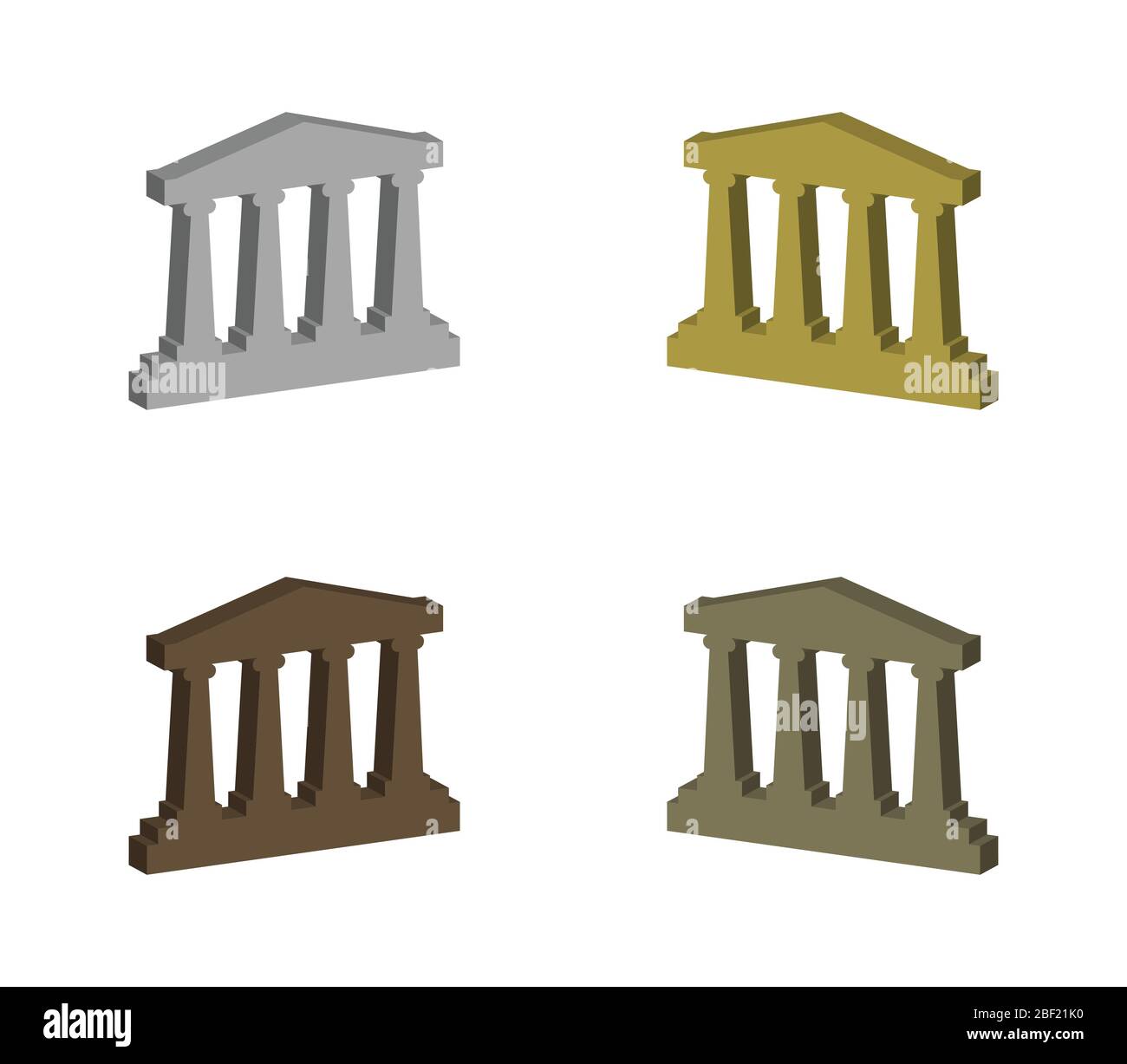 isometric temple icon illustrated in vector on white background Stock ...