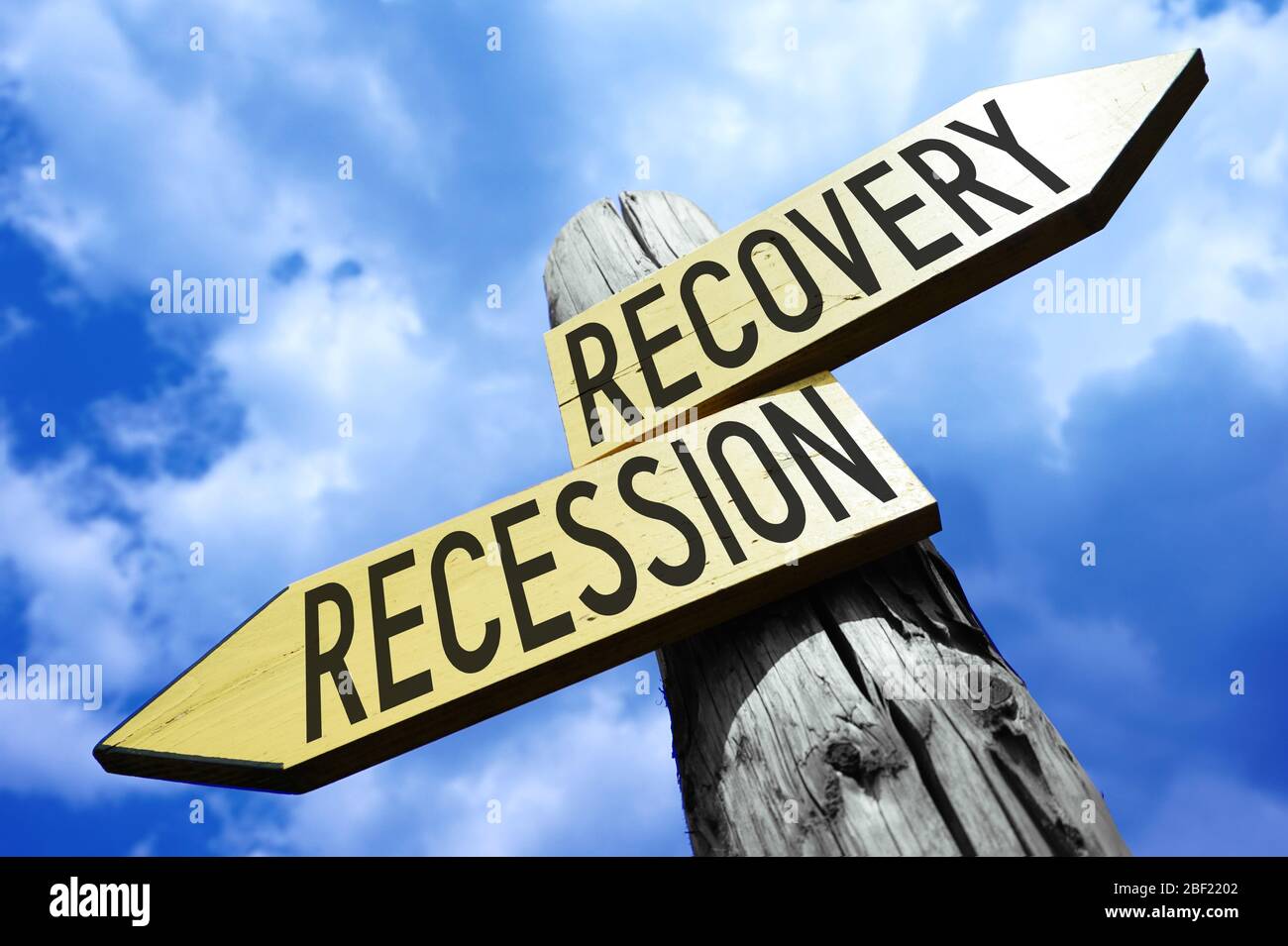 Recession recovery sign hi-res stock photography and images - Alamy