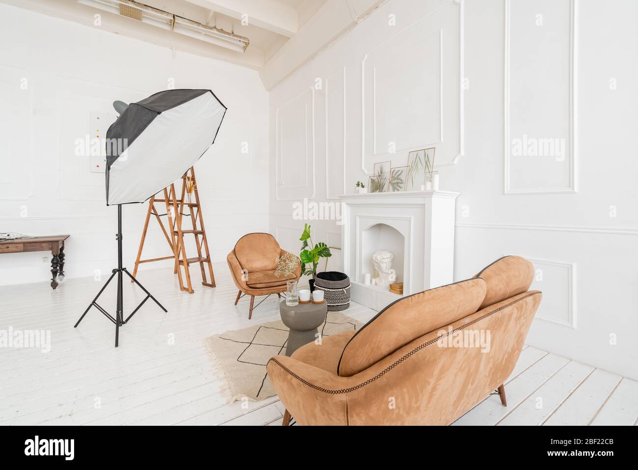 Interior photo Studio. Morning in light interior. Bright and clean ...